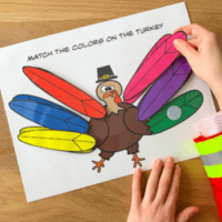 Free Turkey Color Match Printable for Kids - Welcome