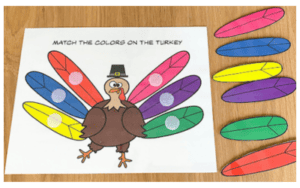 Free Turkey Color Match Printable for Kids - Welcome